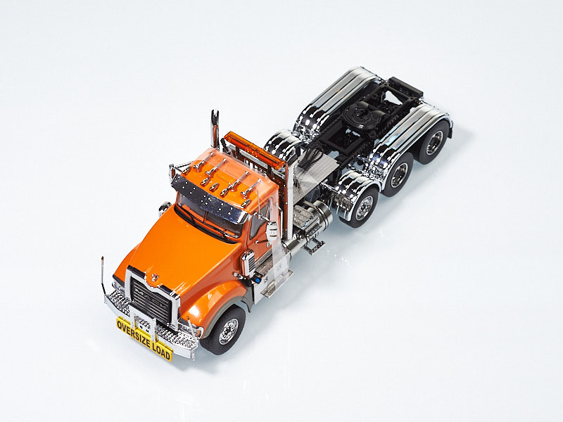 Mack Titan Tri-axle Tractor / Orange over Black - MiniCarWorld